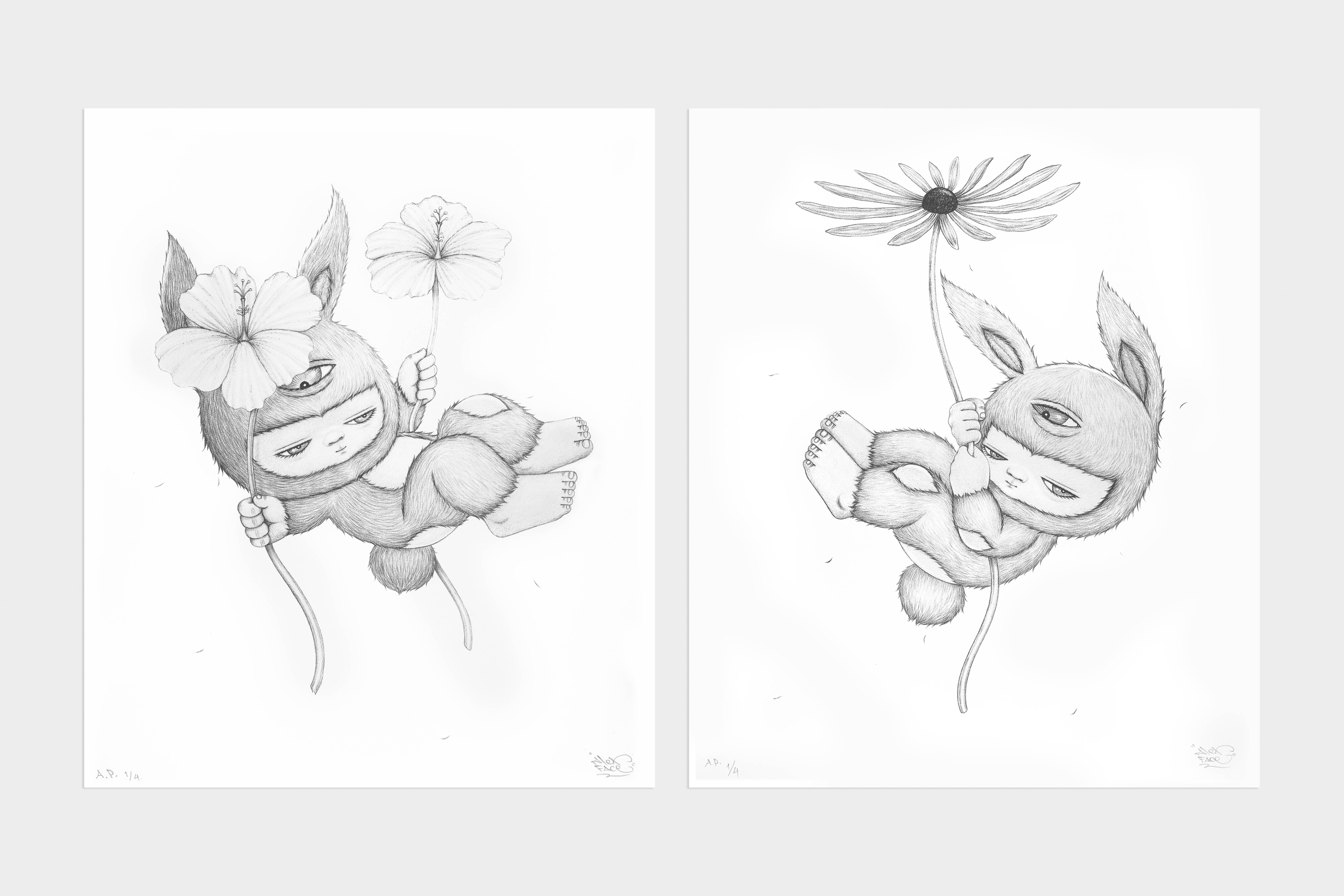 ALEX FACE'S HOLD ON & CALM UP SCREEN PRINT SET - BOOKSHOP LIBRARY